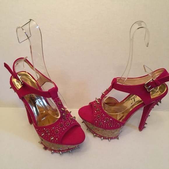 All Things Mochi | Shoes | New Fuchsia Multicolor Platform Spike Heel ...